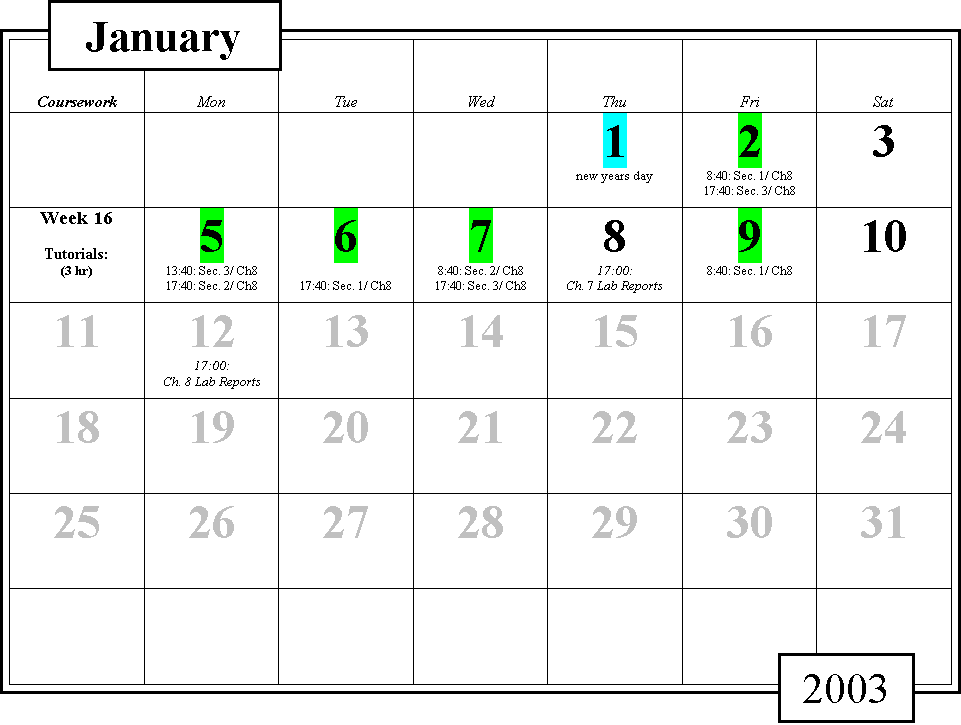 Calendar